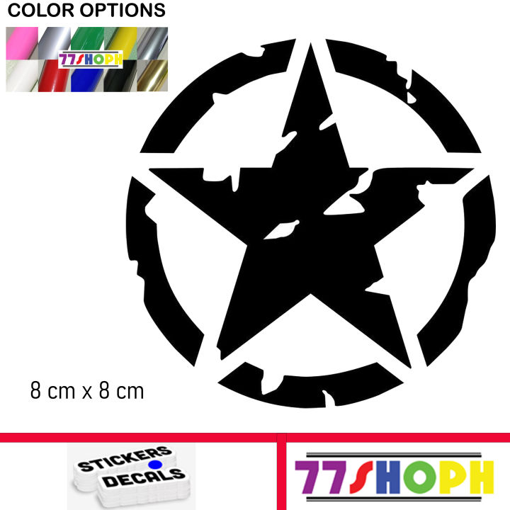 Decal Cut Out Vinyl Sticker STAR ARMY | Lazada PH