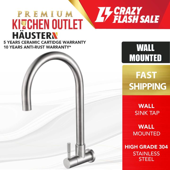 Haustern Pillar Mounted Faucet | HT-STIQ-501/UP-SS | Wall Mounted ...