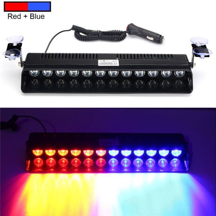 Đèn chớp Police xanh đỏ 12V 12W 12 LED gắn kính lái cho xe cảnh sát, xe ...