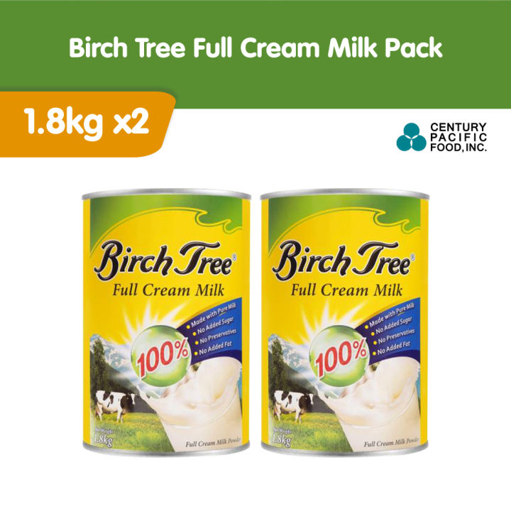 Birch Tree Full Cream Milk 1800g Pack of 2 - Made from Pure Cow’s Milk ...