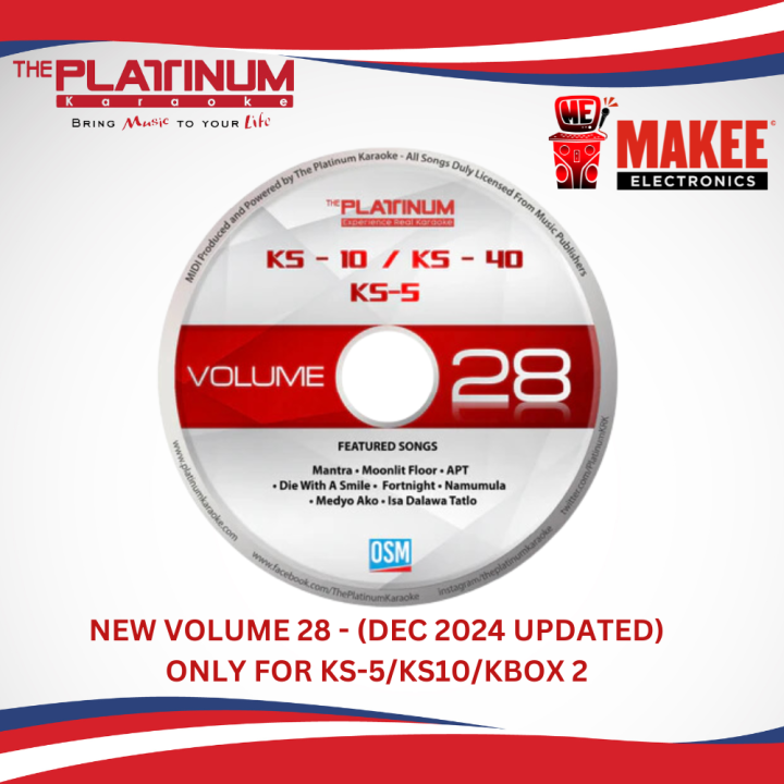 Platinum KS-10/KS-40/Junior 2/K-box/ KS-5 CD VOLUME 28 (Updated as of Dece,ber 2024) | Lazada PH