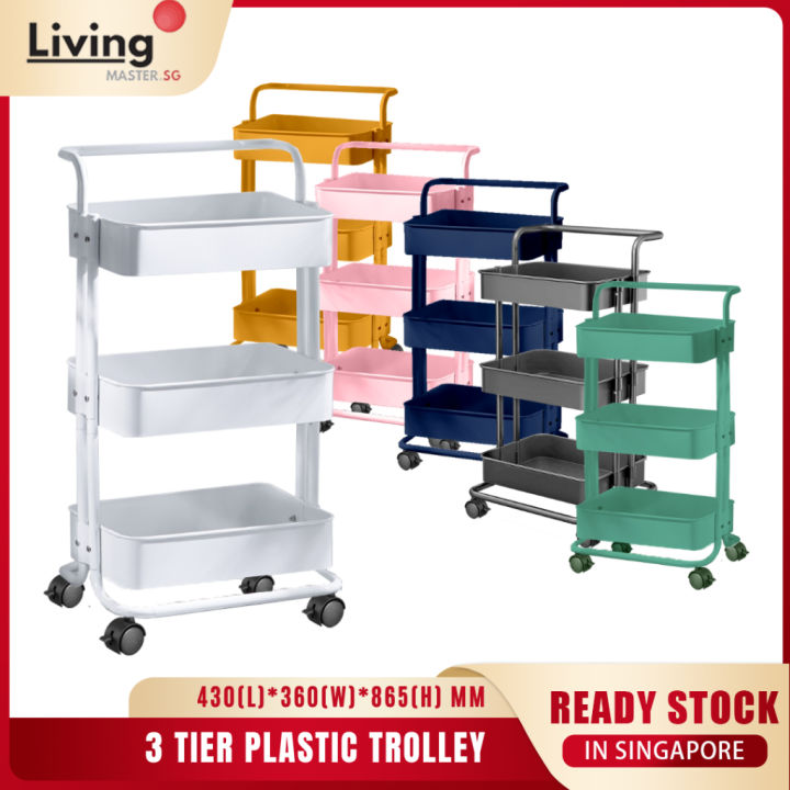 (READY STOCK) 3 Tier Movable Trolley Multi-Purpose with Handle Bar ...