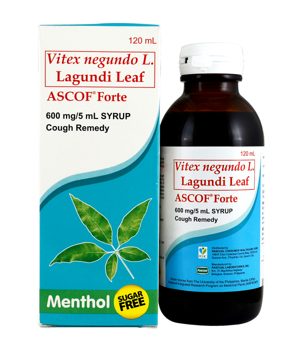 Ascof Forte Vitex negundo L. Lagundi Leaf 600mg/5mL 120mL Sugar-Free ...