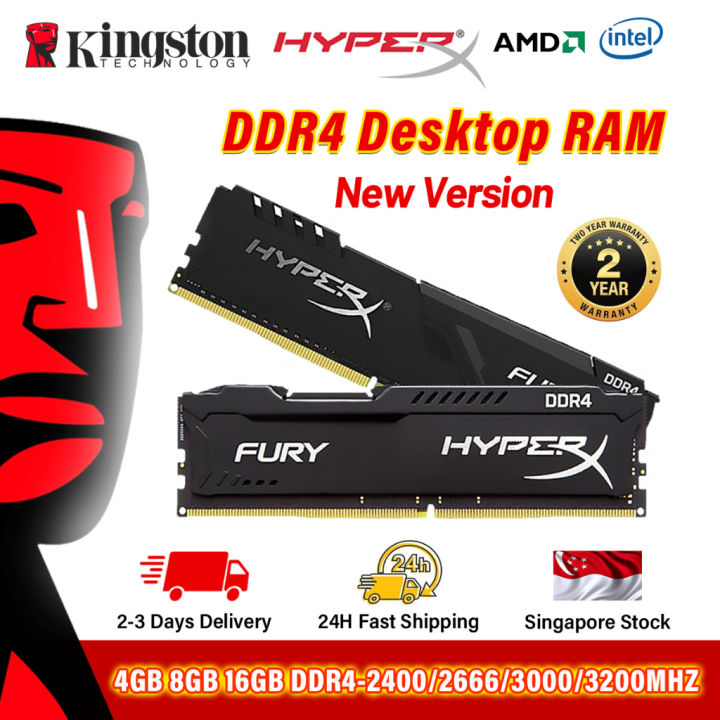 Kingston HyperX FURY DDR4 RAM 4GB 8GB 16GB DDR4 2400/2666/3200MHz Desktop RAM PC RAM Memory DIMM ...