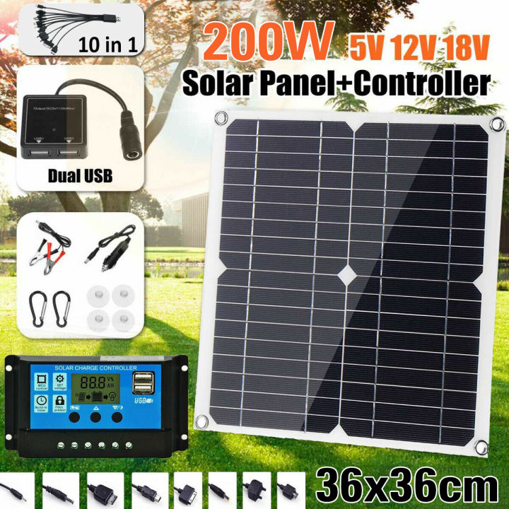 200 Watt 12V Solar Panel Complete Set with 10-100A Controller ...
