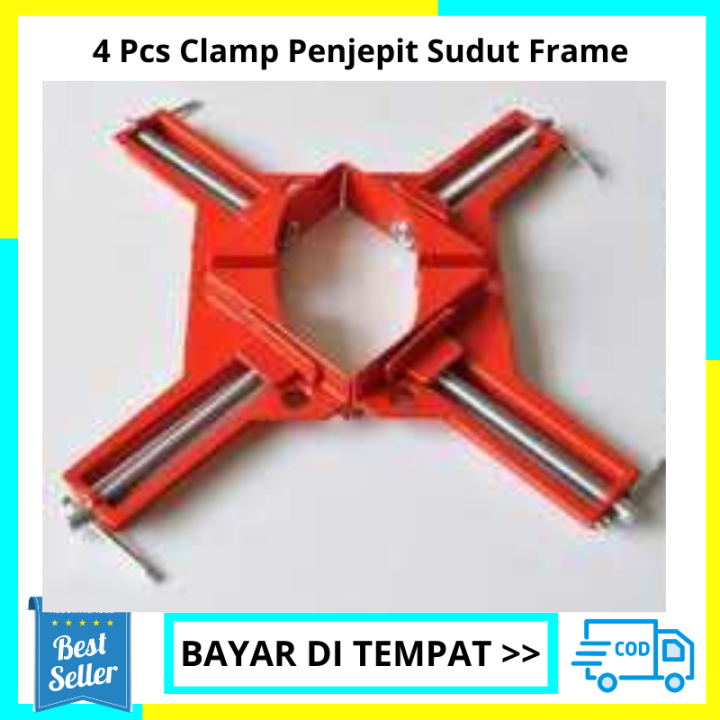 Bisa COD - 4 Pcs Clamp Penjepit Sudut Frame Kayu 90 Derajat 75mm ...