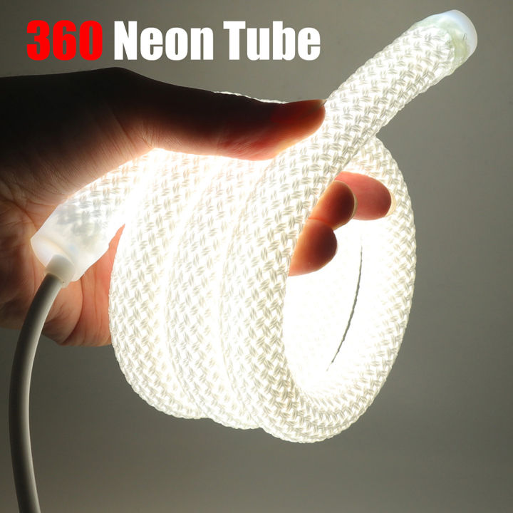 360 Round LED Neon Strip Light Flexible Mesh Nylon Rope Lamp 12v 24V ...