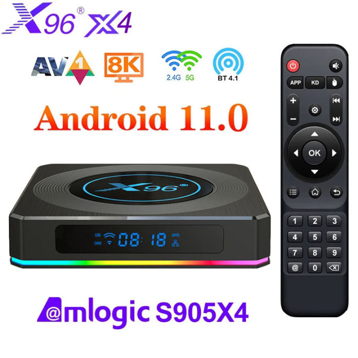Android 11 X4 Amlogic S905X4สมาร์ท4K 8K 5G Dual Wifi BT HD 4G 64G 32G AV1 RGB Light Media Player ...