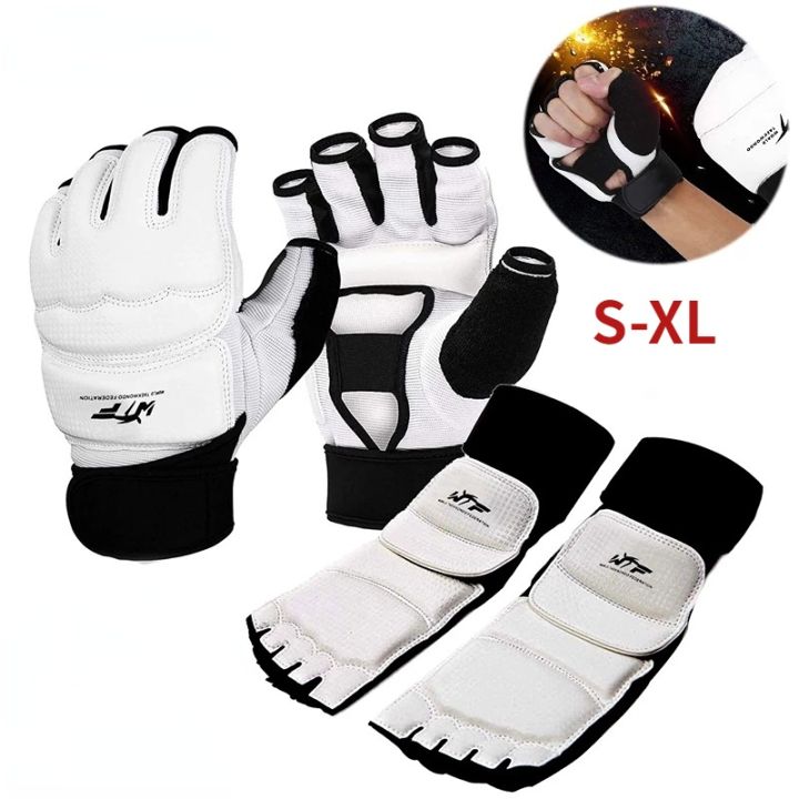 Adult/Kids Taekwondo Gloves Sparring Hand Foot Protector Cover Boxing ...