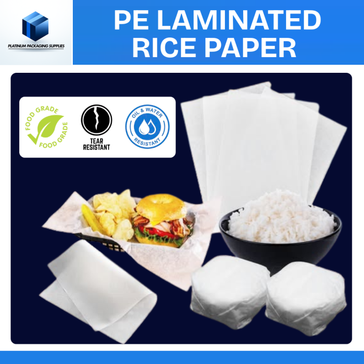 7x10 Grease Proof Rice Paper Wrappers 100pcs -Pre Cut PE Laminated ...