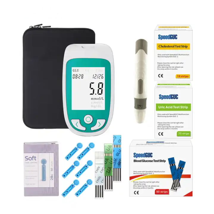 3 in 1 Multi-function Cholesterol Meter Home Use Blood Glucose Monitor ...
