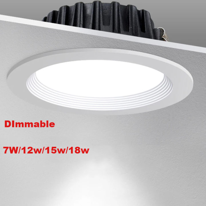 Dimmable LED Downlight Recessed Ceiling Lamp 7W 18W 12W 15W Spotlight ...