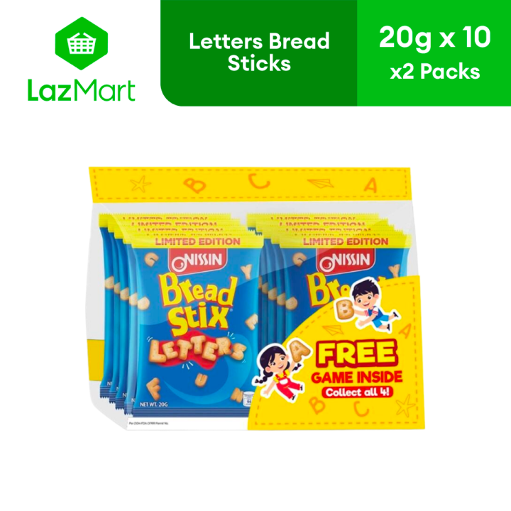 Nissin Bread Stix 20g x 10 - Pack of 2 + FREE GAMEBOARD (freebies until ...