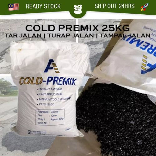 All weather Cold Road Premix 25KG BAG cold mix Asphalt Turap Jalan Tampal Jalan Tar Jalan ...