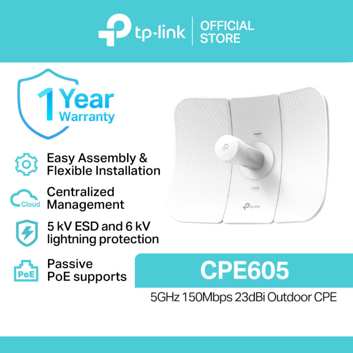 TP-Link CPE605 5GHz 150Mbps 23dBi Outdoor CPE Outdoor AP Point to Point ...