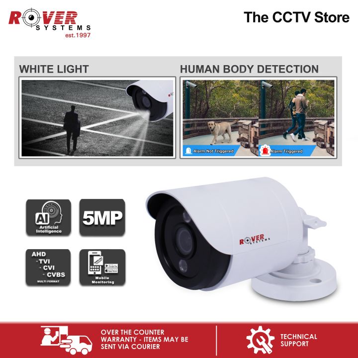 Rover Systems 5MP XVI DUAL LIGHT Bullet Outdoor CCTV Camera 1 Spotlight ...