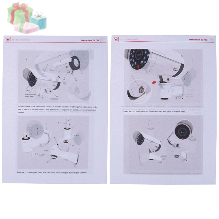 VEW8 1:1โมเดลกระดาษปลอมความปลอดภัย Dummy surveillance Camera Security ...