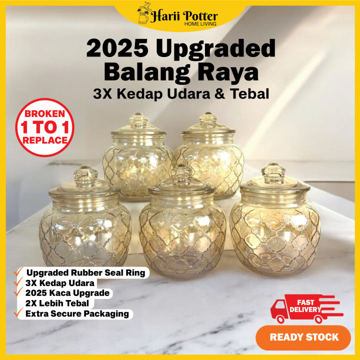 Balang Kaca Bekas Kuih Kedap Udara Set Viral 2025 Balang Kuih Raya ...