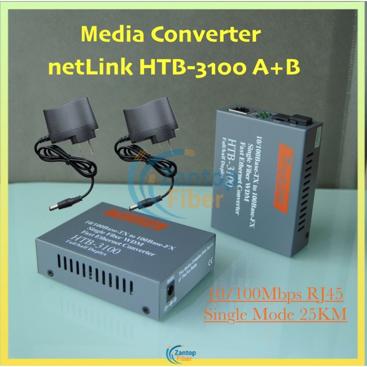 HTB-3100 Media Converter Netlink Fiber Transceiver Fiber Converter 25km ...