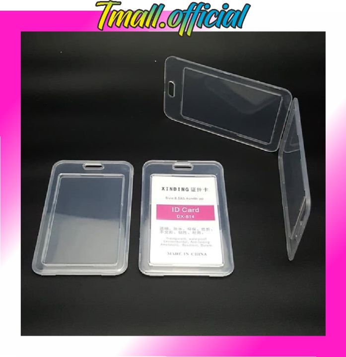 TML Name Tag Id Card Transparant Gantungan Kartu Nama Plastik Vertical Lanyard Potrait Motif ...