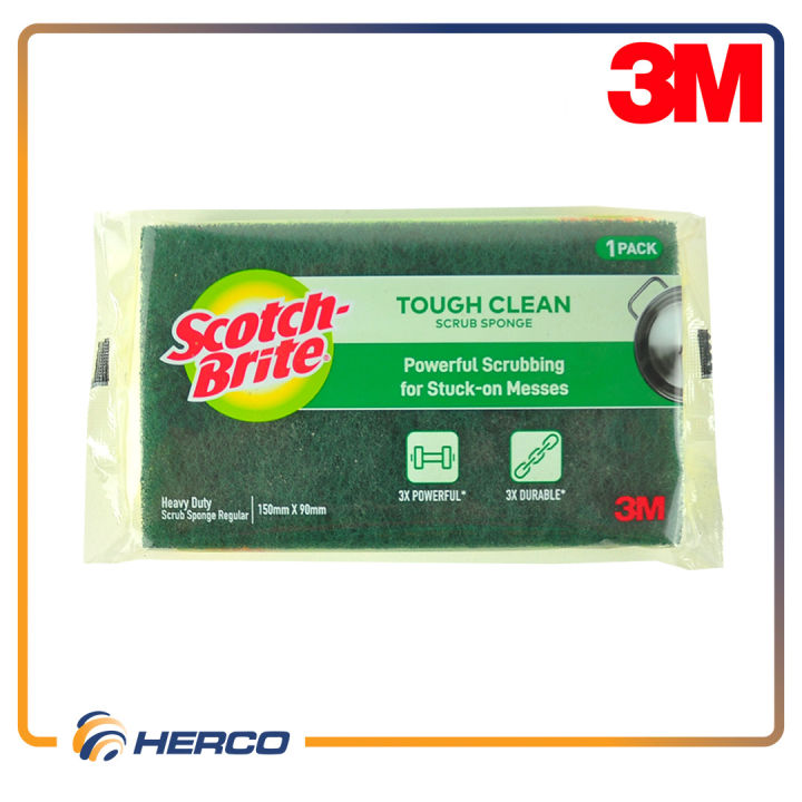 3M Scotch Brite Tough Clean Scrub Sponge Regular Loose (Green) | Lazada PH