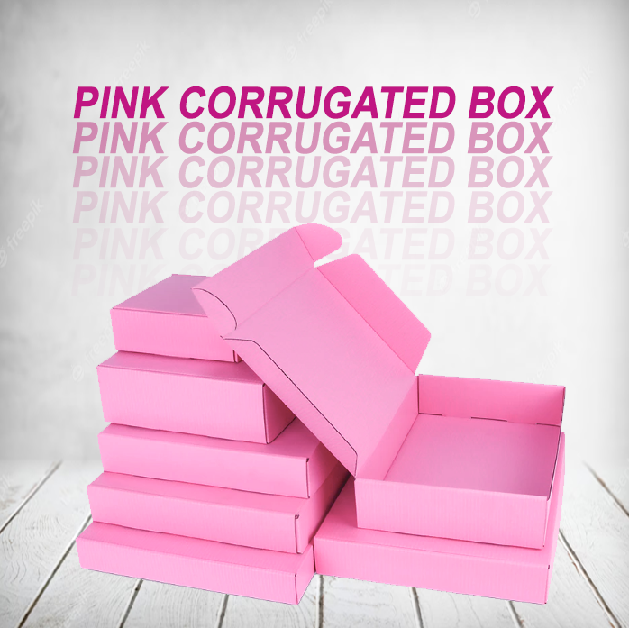 5PCS FULL PINK Carton box corrugated cardboard packaging PINK Kraft ...