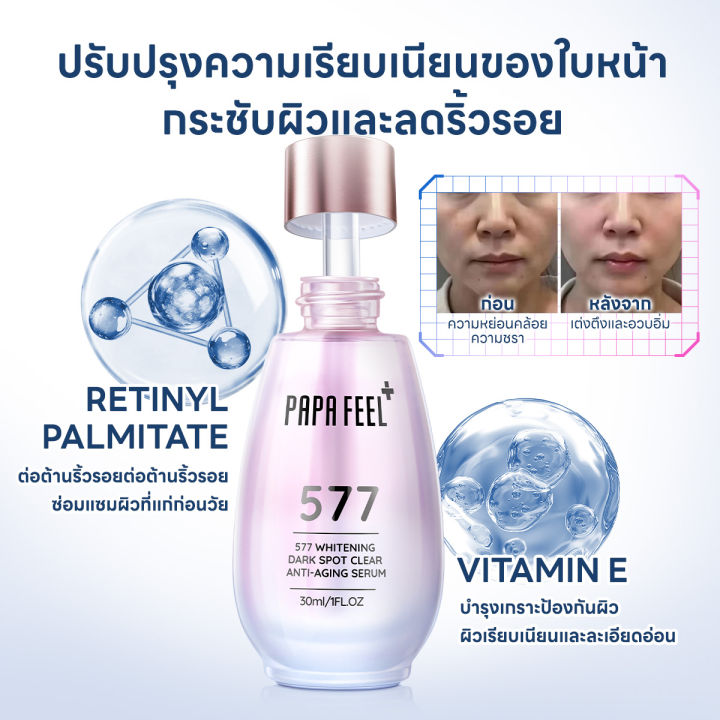 พร้อมส่ง PAPA FEEL【เช้า377เย็น577 ชุดGLASS SKIN】SYMWHITE 377 Whitening Dark Spot Serum 20ml ...