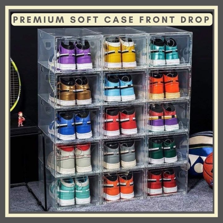 Premium Acrylic Door Soft Case Front Drop Shoe Box Kotak Kasut | Lazada