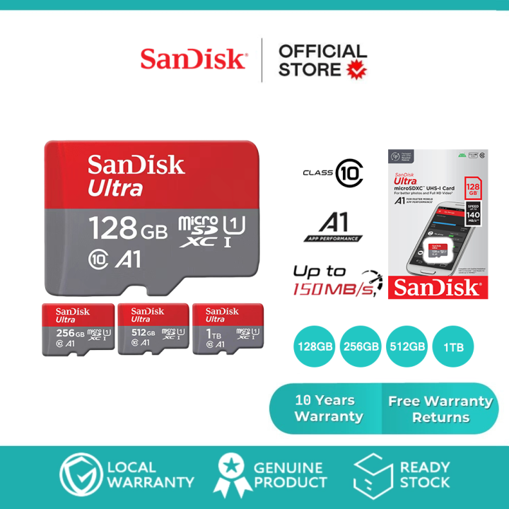 SanDisk Ultra 128GB/256GB/400GB/512GB/1TB MicroSDXC MicroSD Card UHS-I Memory Card | Lazada PH