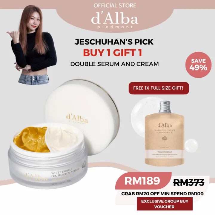 [25th -29th May | BUY 1 GIFT 1] d'Alba White Truffle Double Serum & Cream 70g • Moisturizers ...