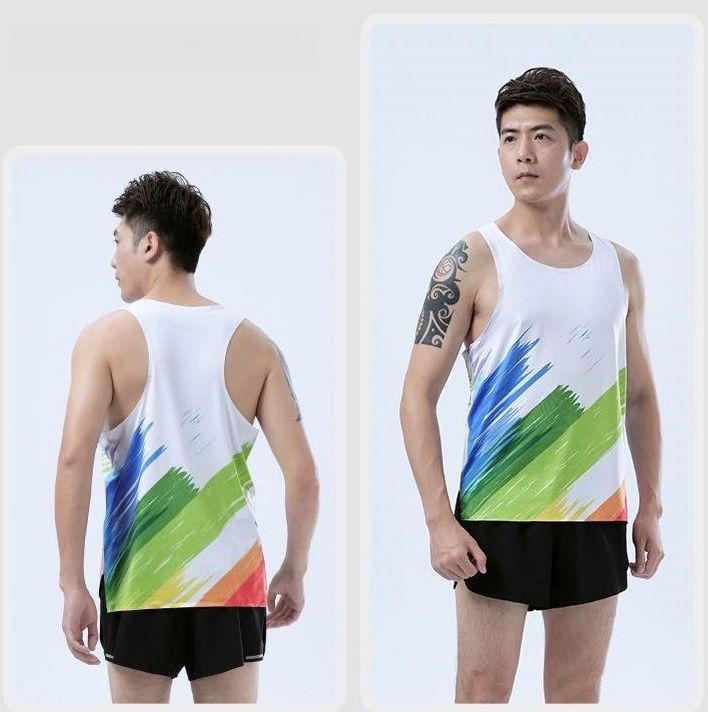 G848# Men's Sports Dri-Fit Running Jogging Sleeveless Sando GYM ...