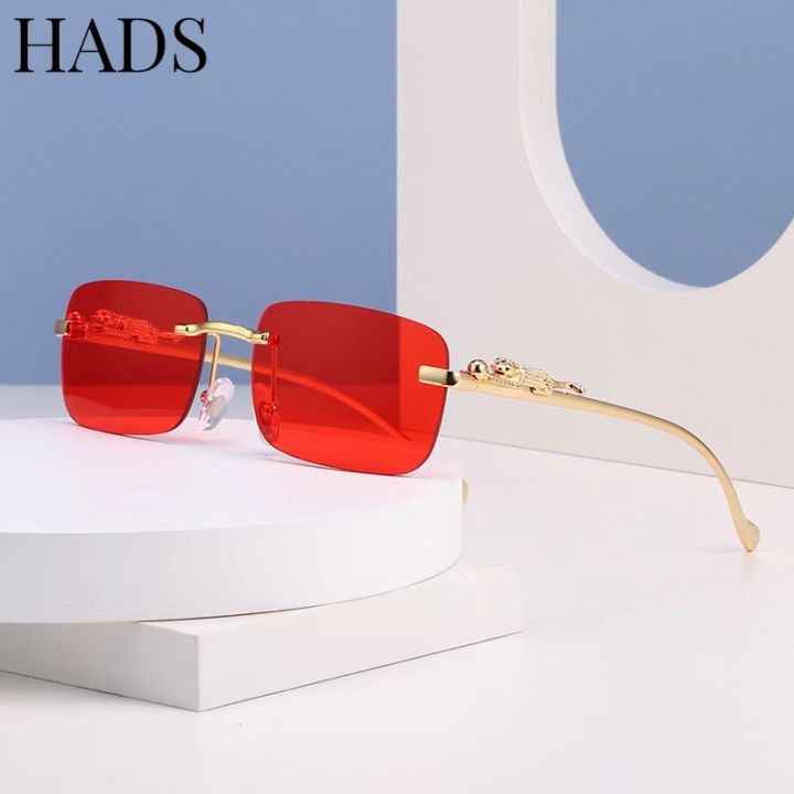 HADS Rimless Square Sunglasses for Men Color Gradient Lenses Unisex ...