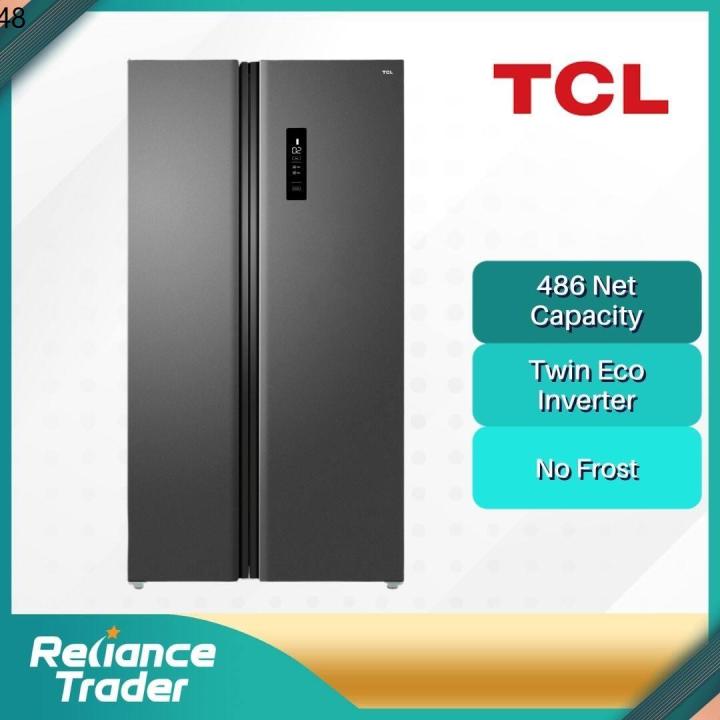 TCL Side-by-side 2-Door Refrigerator TRF-520WEXPA+ Pensonic 560L Dual Inverter Side By Side ...