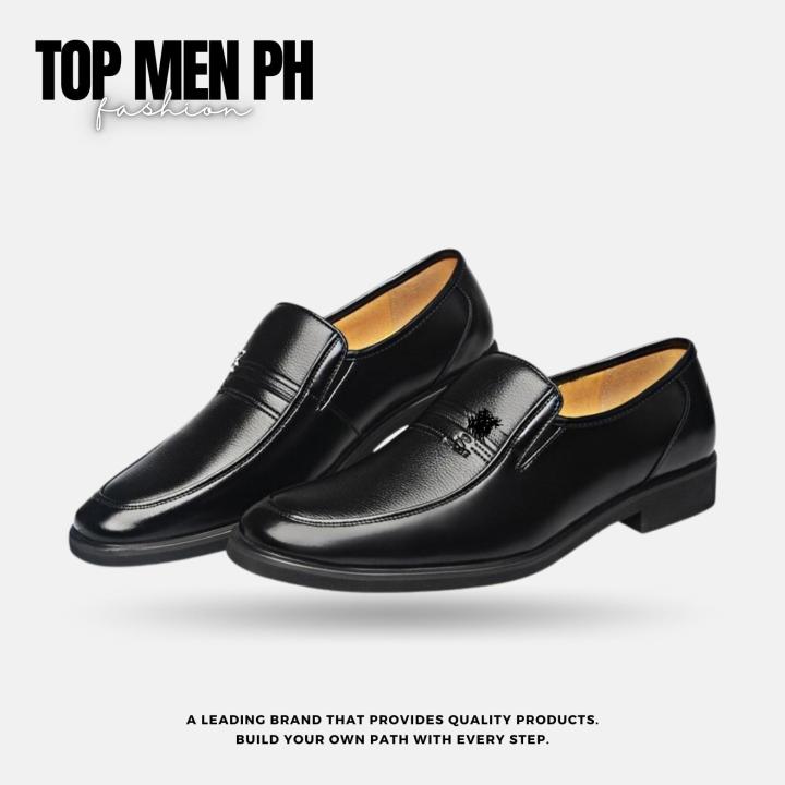 TOP MEN PH 2025 PU Leather Black Formal Leather shoes for Business ...