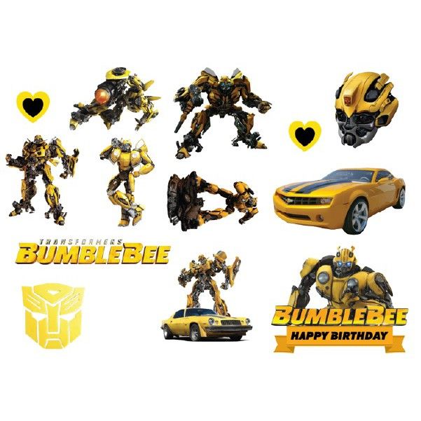 BUMBLE BEE TRANSFORMERS High Quality Paper Cake Topper Kek Cake Decor ...