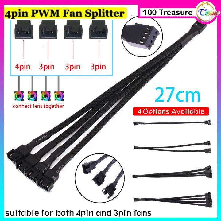 Ready Stock: 4 Pin Female to 4 Pin / 3 Pin Male 1 to 1/2/3/4 PWM ...