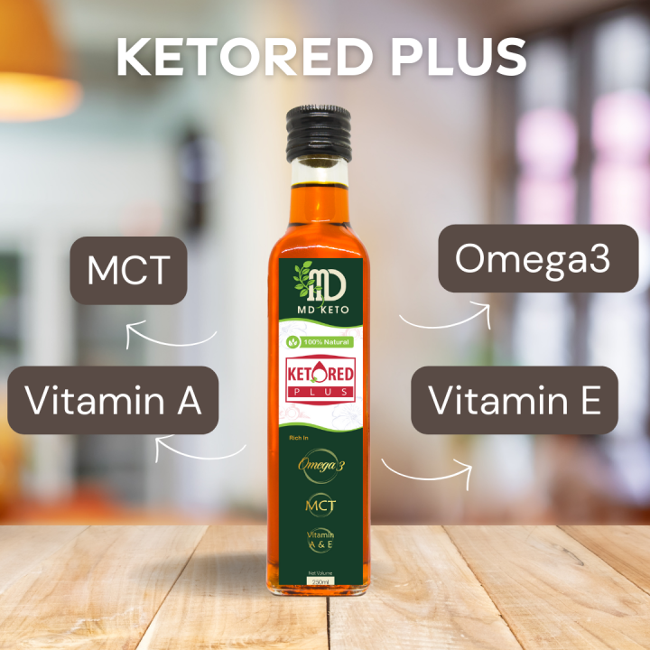 [MD Keto] Ketored Plus Palm MCT Oil 250ml mct keto red omega3 vitamin A & E C8 low carb keto ...