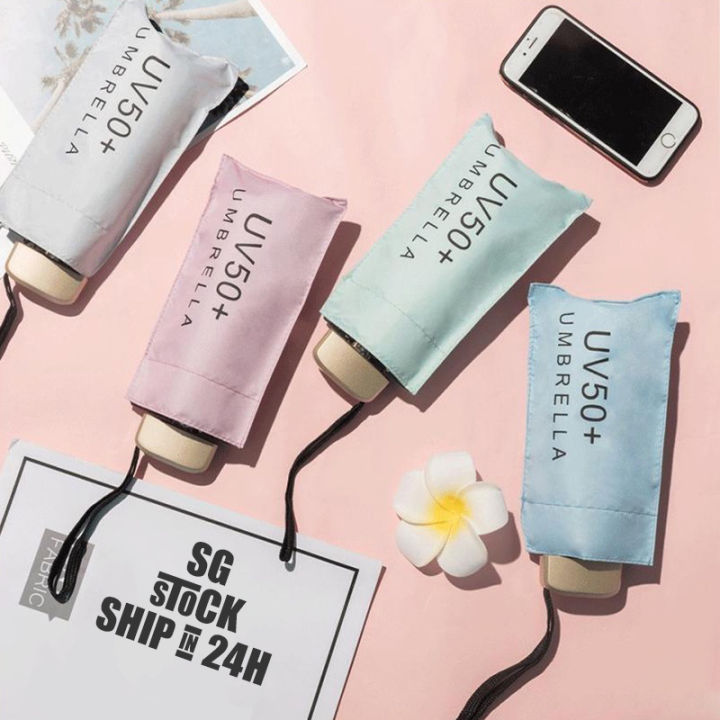 Unisex Mini Pocket Umbrella Sun Sunshade UV light weight Portable Five ...