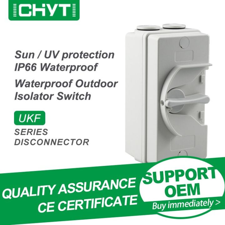 Free Shipping UKF 1P 2P 3P 4P 20A 35A 63A 380V IP66 Waterproof Industrial Outdoor Rotating ...