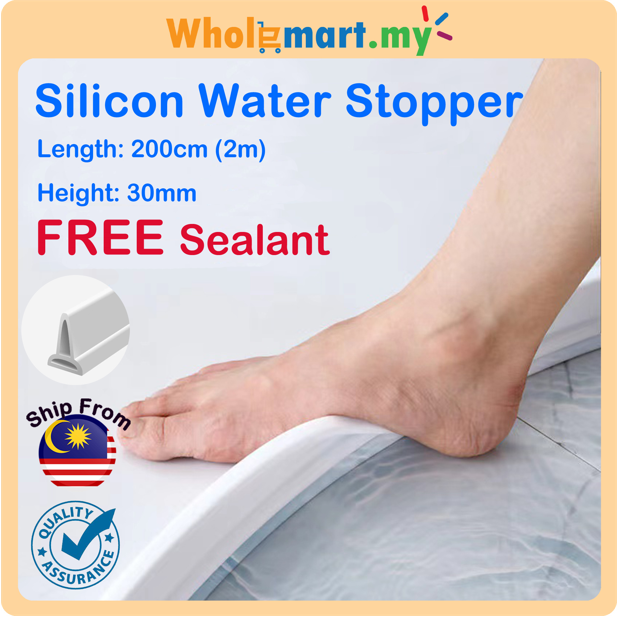 2m Water Stopper Barrier Bathroom Flood Barrier Silicon Water Blocker ...
