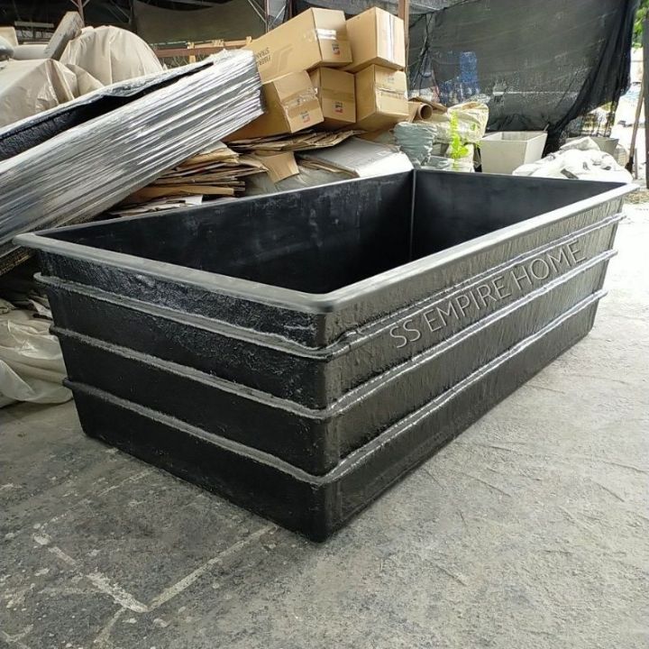 NEX 8 x4 Large Black Fiberglass Fish Tank Water Pond Aquarium Heavy ...