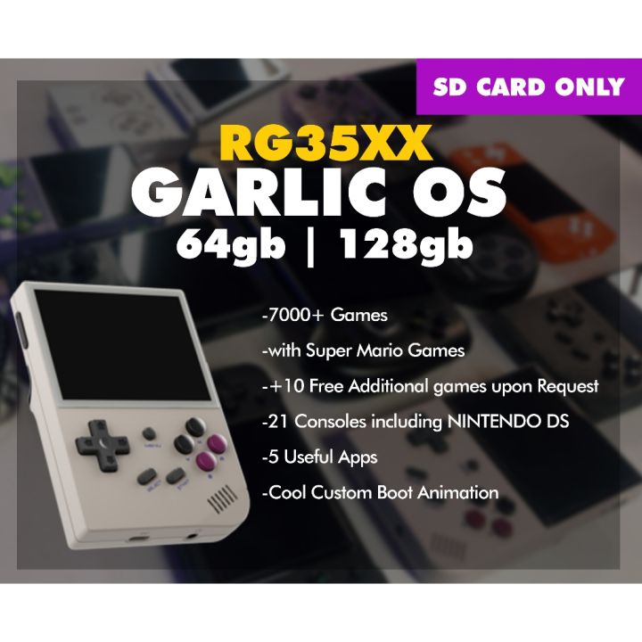 Micro SD Card w/ Garlic OS for Anbernic RG35XX w/ Super Mario and NDS ...