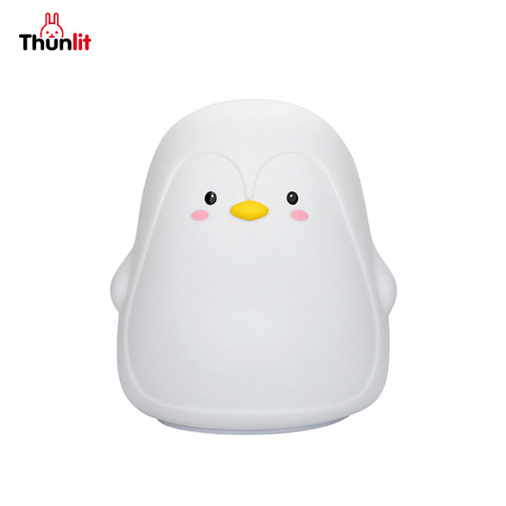Thunlit Penguin Night Light Rechargeable Colorful LED Baby Feeding ...
