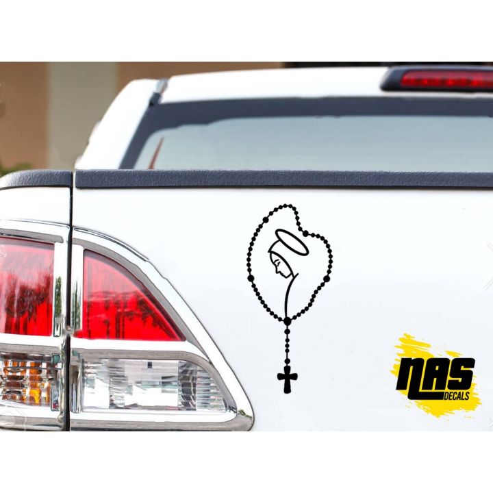Holy Rosary Mary Virgin Mary Religious Cut out Sticker Decal for ...