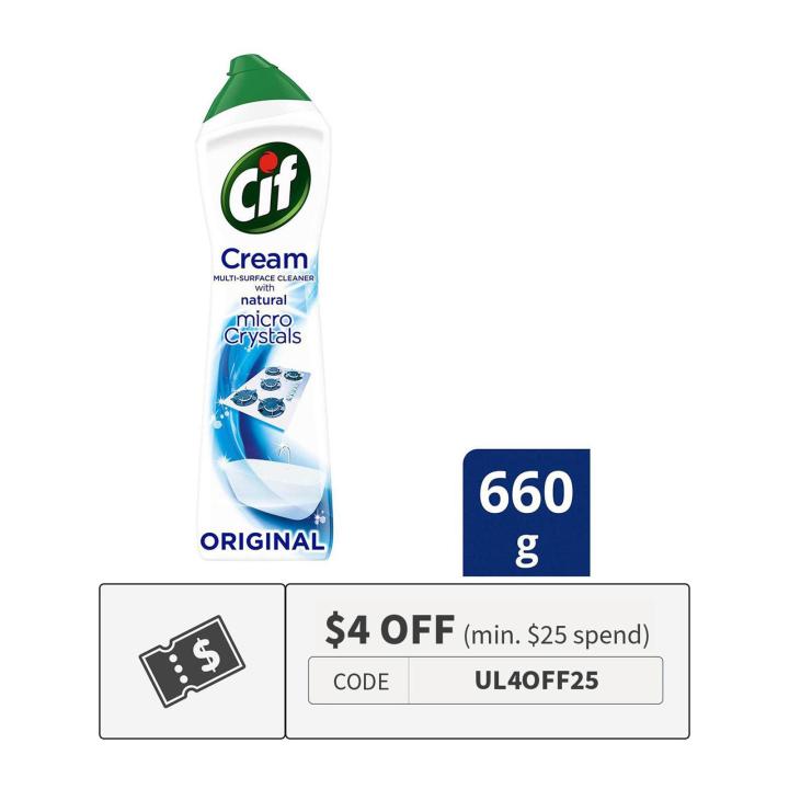 Cif Original Cream Multi-Purpose Multi-Surface Cleaner With Natural ...