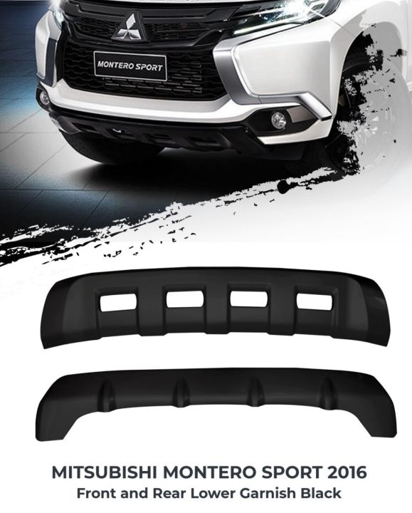 Montero Sport 2016-2019 Front and Rear lower Bumper Under Garnish Matte ...