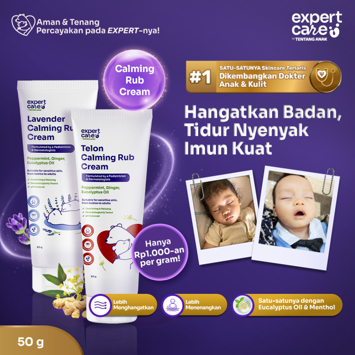 Expert Care Baby Calming Rub Cream 50g | Eucalyptus & Menthol | Krim ...