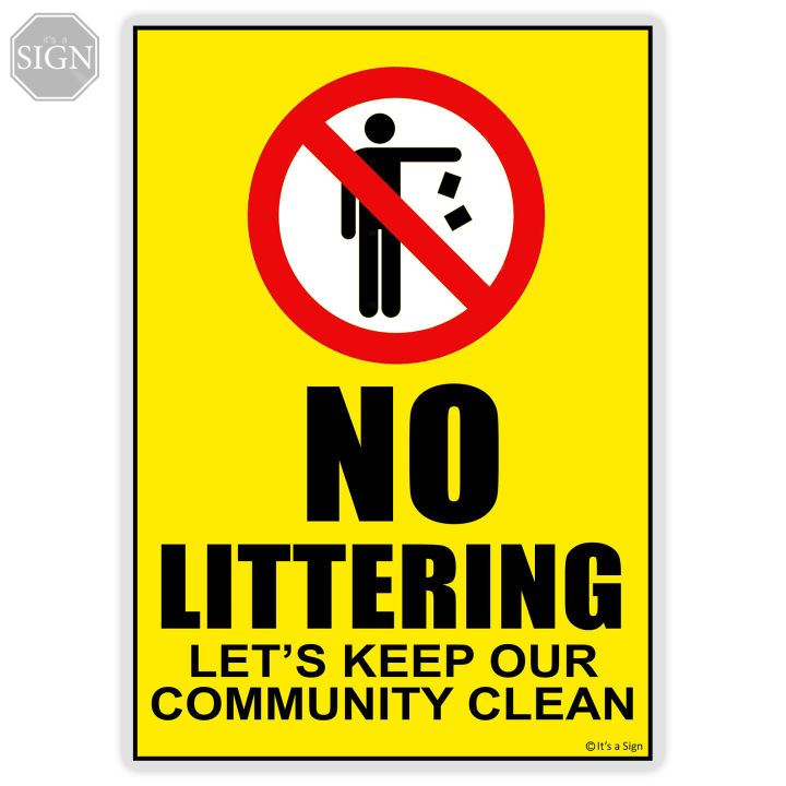 No Littering Keep Clean Sign - Laminated Signage - A4 Size | Lazada PH