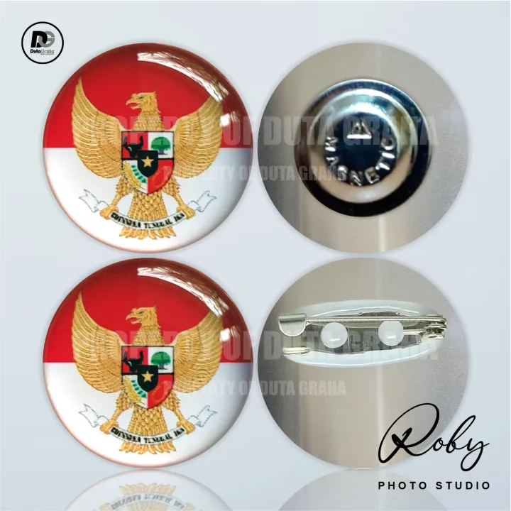 [PIN RESIN] GARUDA PANCASILA MERAH PUTIH 25mm MAGNET PENITI Pin Bros ...