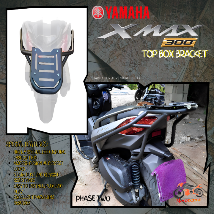 YAMAHA XMAX 300 ( v1 | v2 | v3 | v4 ) - TOP BOX BRACKET w/ SIDE PANNIER ...